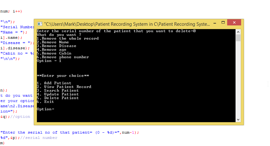Patient Recording System in C Free Source Code | SourceCodester